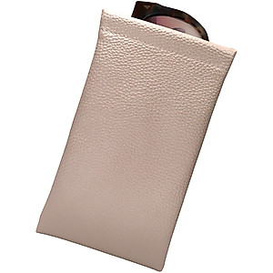 MyEyeglassCase Soft Sunglasses Case Large Squeeze Top - Multifunctional Eyeglass Pouch w/Microfiber Cloth - Large Sunglass Cases - Soft Glasses Sleeves for Men & Women (CT8 Pearl)