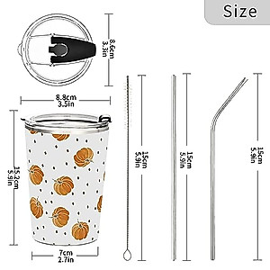 Jihqo Harvest Thanksgiving Pumpkins Tumbler with Lid and Straw, Insulated Stainless Steel Tumbler Cup, Double Walled Travel Coffee Mug Thermal Vacuum Cups for Hot & Cold Drinks 12oz