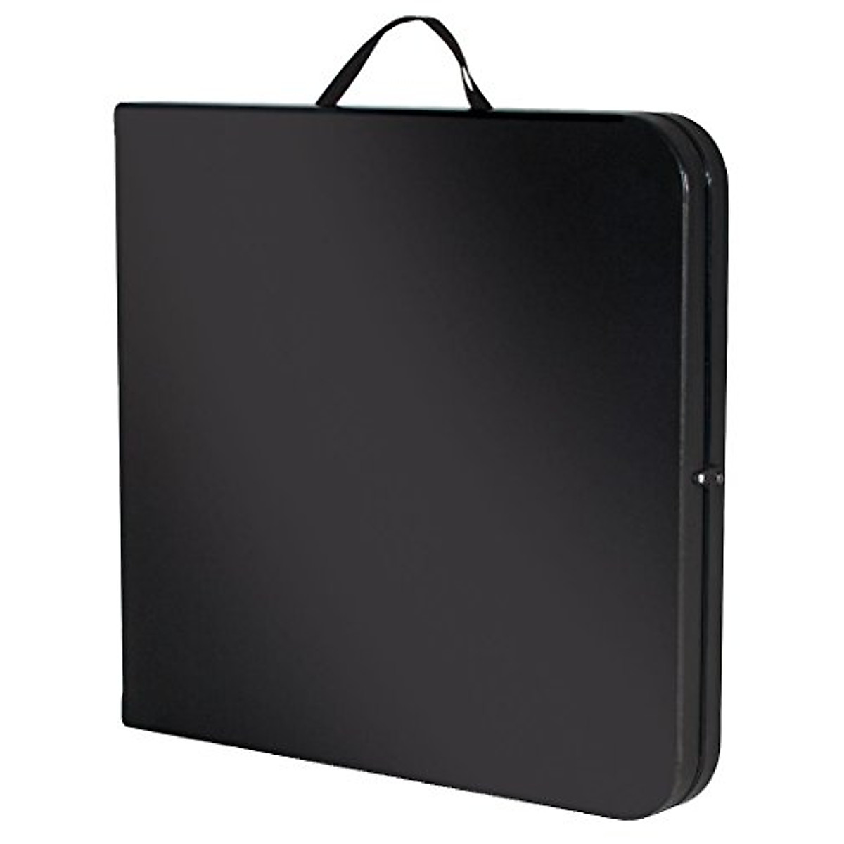 CoscoProducts Deluxe 6 foot x 30 inch Fold-in-Half Blow Molded Folding Table, Black