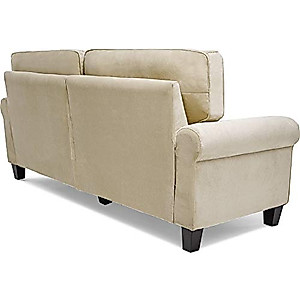 Serta Copenhagen 78" Sofa - Pillowed Back Cushions and Rounded Arms, Durable Modern Upholstered Fabric - Marzipan