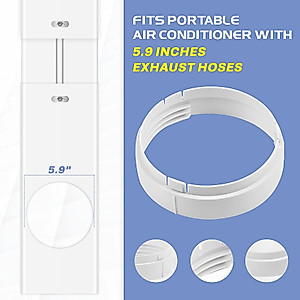 Portable AC Window Vent Kit with 5.9" Coupler, Pawcute Sliding Air Conditioner Plate Kits for Sliding Window, Adjustable 17-60 inch Portable AC Window Seal Plates for 5.9inch Exhaust Hose