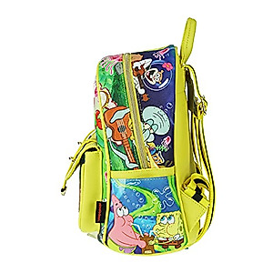 KBNL SpongeBob 11 inch Faux Leather Mini Backpack - A21343, Multicolor, Small