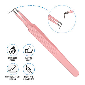 Lash Tweezers Lash Tweezers for Eyelash Extensions High Precision Stainless Steel Eyelash Extension Tweezer Professional Japanese Stainless Steel Eyelash Tweezers Supply Tool by GEMERRY
