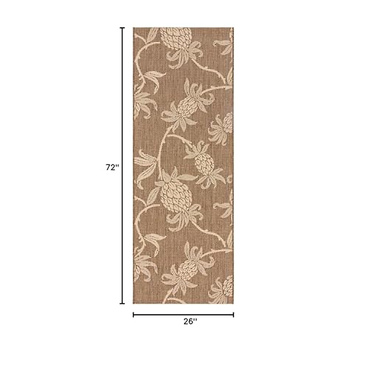Gertmenian Indoor/Outdoor Kona Coast by Reyn Spooner Runner Rug - 2x6 Runner, Stain & UV Resistant, Ideal for Deck, Patio, Poolside Rooms - Pineapple, Brown, 46657
