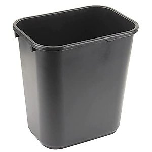 7 gal. Plastic Rectangular Wastebasket, Black