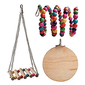 3PCS Bird Perches. Bird Rope Perche Parakeet Standing Chewing Toy Bird Swing. Bird Cage Accessories Suitable for Small Parrot, Budgies, Cockatiels, Mynah, Lovebirds