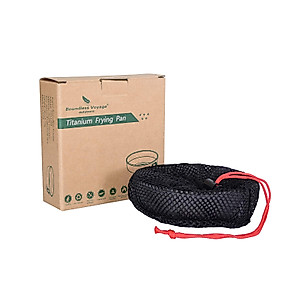 Boundless Voyage Ultra-light Titanium Frying Pan with Folding Handle Outdoor Camping Skillet Griddle Tableware Titanium Pan Ti15170B