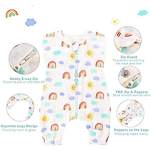 TADO MUSLIN 100% Organic Cotton Toddler Sleep Sack 2-4T Wearable Blanket with Legs, Baby Sleeping Bag for Big Kids