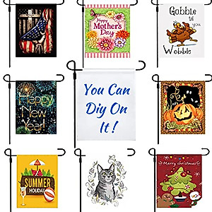 Sublimation Blanks Garden Flags Set of 20,DIY Lawn Garden Flag Polyester Banners 12 x 18 Inches Blank Yard Flags,Polyester Blank Flags for Heat Press for Indoor Outdoor Garden Decoration