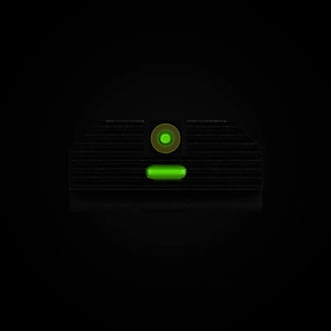 Night Fision Costa Ludus Night Sight Set Compatible with Glock 17/19/22-28/31-35/37-41/45/48 - Yellow Front Ring, Rear Sight with Horizontal Tritium Bar