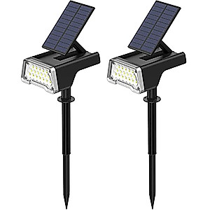 URLIGHTS Solar Lights Outdoor, 36 LEDs Solar Landscape Spotlights, Waterproof 2 in 1 Wall Lights with USB Charge, Adjustable Solar Panel for Yard Garden Driveway Porch Walkway Patio