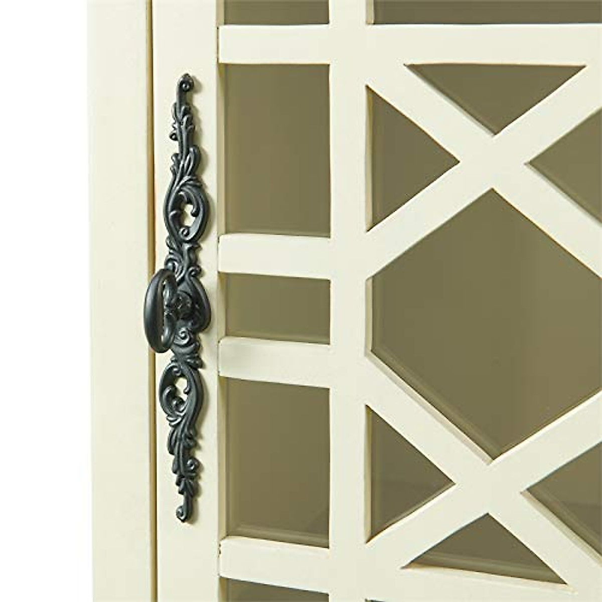 Martin Svensson Home Elegant Chairside End Table with Power, Antique Cream White