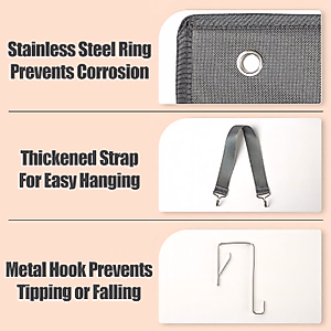 Elsjoy 50-Compartment Vinyl Roll Holder with Hooks and Strap, Hanging Vinyl Organizer Wall Mount Vinyl Roll Storage Rack, Double-Sided Craft Vinyl Organizer for Home, Craft Room