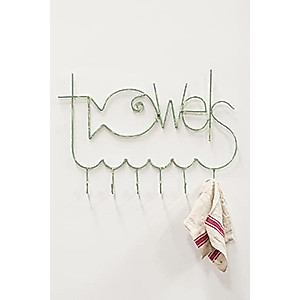 Fishy Towel Rack - Antique Turquoise Metal, 30.5 x 20.5 in by Kalalou