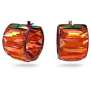 SWAROVSKI Curiosa Hoop Earrings, Rose Gold Tone Finish, Pink Crystals