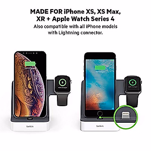Belkin Magnetic 2-in-1 Lightning Charging Dock for Apple iPhone and Apple Watch - Black