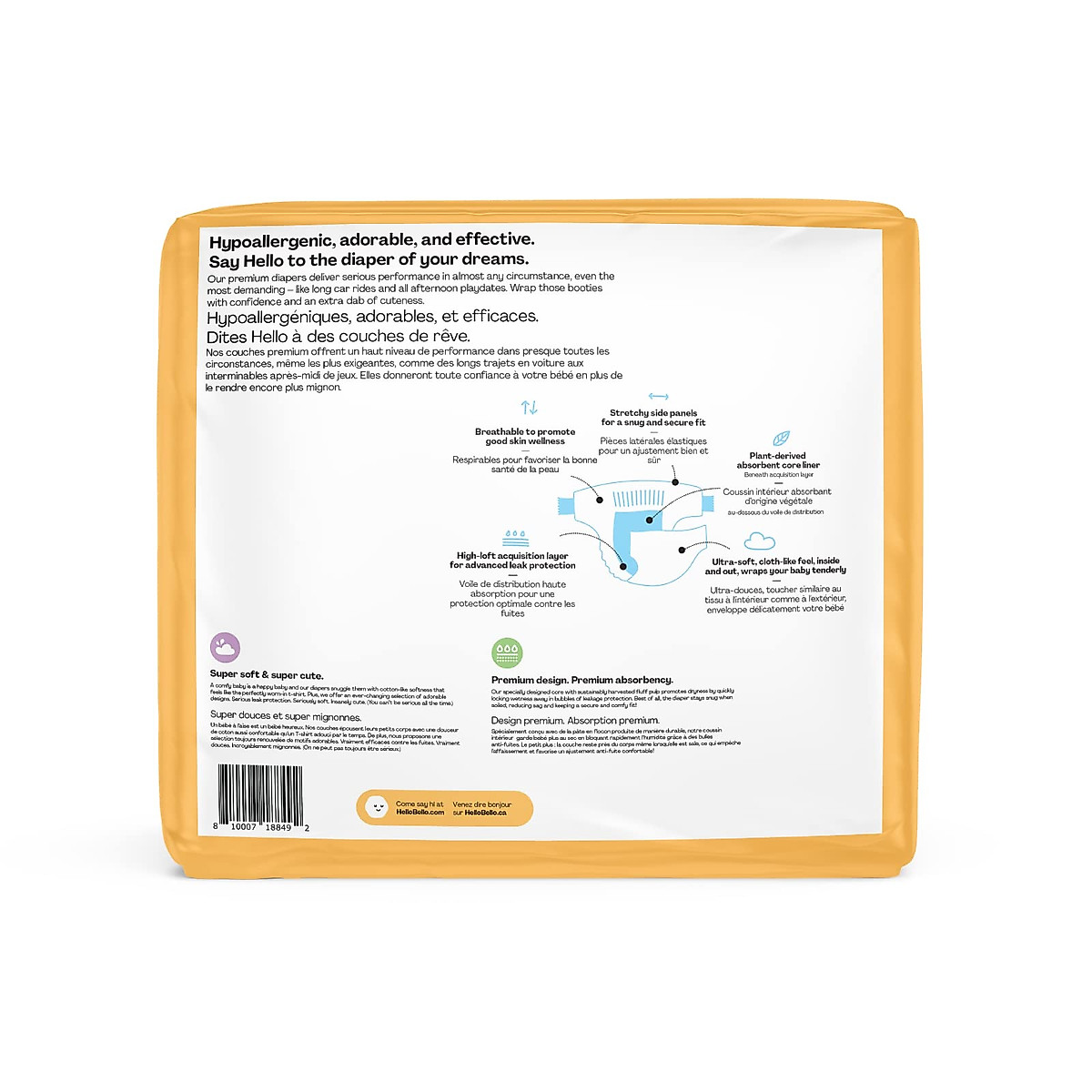 Hello Bello Premium Baby Diapers Size 4 I 23 Count of Disposeable, Extra-Absorbent, Hypoallergenic, and Eco-Friendly Baby Diapers with Snug and Comfort Fit I Sleepy Sloths