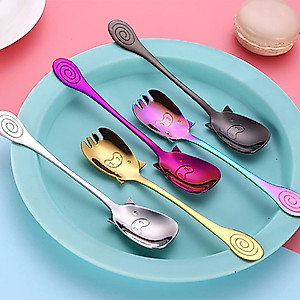 Cabilock 7pcs 304 Child Spoon Fork Fruit