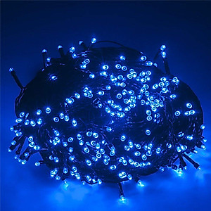 lychee® Solar Powered String Light 55ft 17m 100 LED Solar Fairy Light String for Garden,Outdoor,Home,Christmas Party (17m 100Leds, Blue)