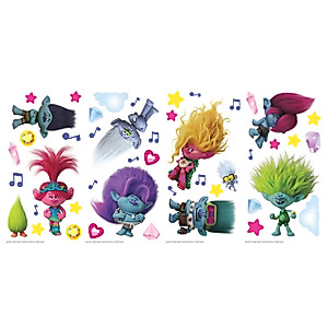 DreamWorks Trolls 3 Band Together with Glitter Wall Decal by RoomMates, RMK5435SCS