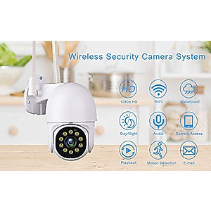 Tuya Smart Life Security Camera,1080P HD Wireless WiFi Home Surveillance Pan/Tilt 360° View Waterproof Night Vision, Human Detection,Auto Tracking