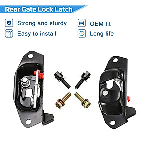 A ABIGAIL Left & Right Pair Tailgate Latch Lever with Striker Bolt, Fit for 1999-2007 Chevy Silverado. Avalanche, GMC Sierra, Cadillac Escalade, Replace # 15921948 15921949, Rear Gate Lock Latch
