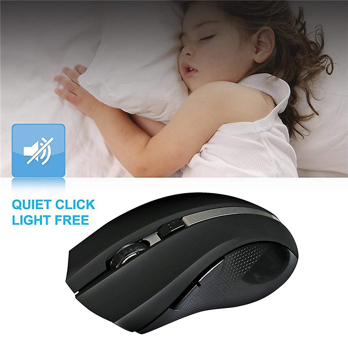 XBOSS L7 Bluetooth Wireless Optical Gaming 6 Button Mouse for Computer PC Mice with USB Adapter Mause for OS Windows Mac Linux Ps2 Ps3 pS4 Game Mouse Wireless(Black)