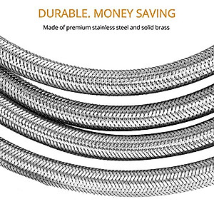 GASLAND Propane Hose, 5ft Stainless Steel Braided Gas Line, 1lb to 20lb Propane Tank Adapter Line, 1lb Propane Tank Adapter and Fittings for QCC1/Type 1 Tank Connector to 1 LB Camp Stove