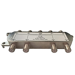 OFCN 8-Way Splitter 5-2400MHz for Satellite/Cable TV and Internet, CATV Antenna System