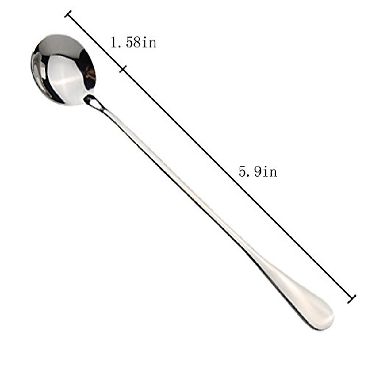 Long-handled ice tea spoon, cocktail stir spoons, stainless steel coffee spoons, ice cream scoop Set of 8