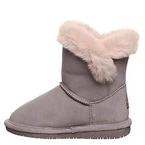 BEARPAW Betsey Youth Wisteria Size 4 | Youth's Boot Classic Suede | Kid's Slip On Boot | Comfortable Winter Boot