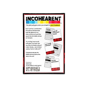 Incohearent Expansion Pack NSFW Edition by Relatable, Designed to Add on to Incohearent Core Game, Funny Card Game for Adults, Good for Party Games or Gag Gifts, Includes 180 Cards to Add to Main Game