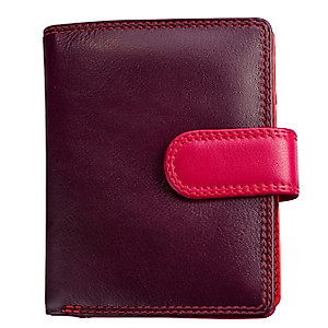Visconti RB40 Multi Colored Small Soft Leather Ladies Wallet & Purse (Plum Multi)
