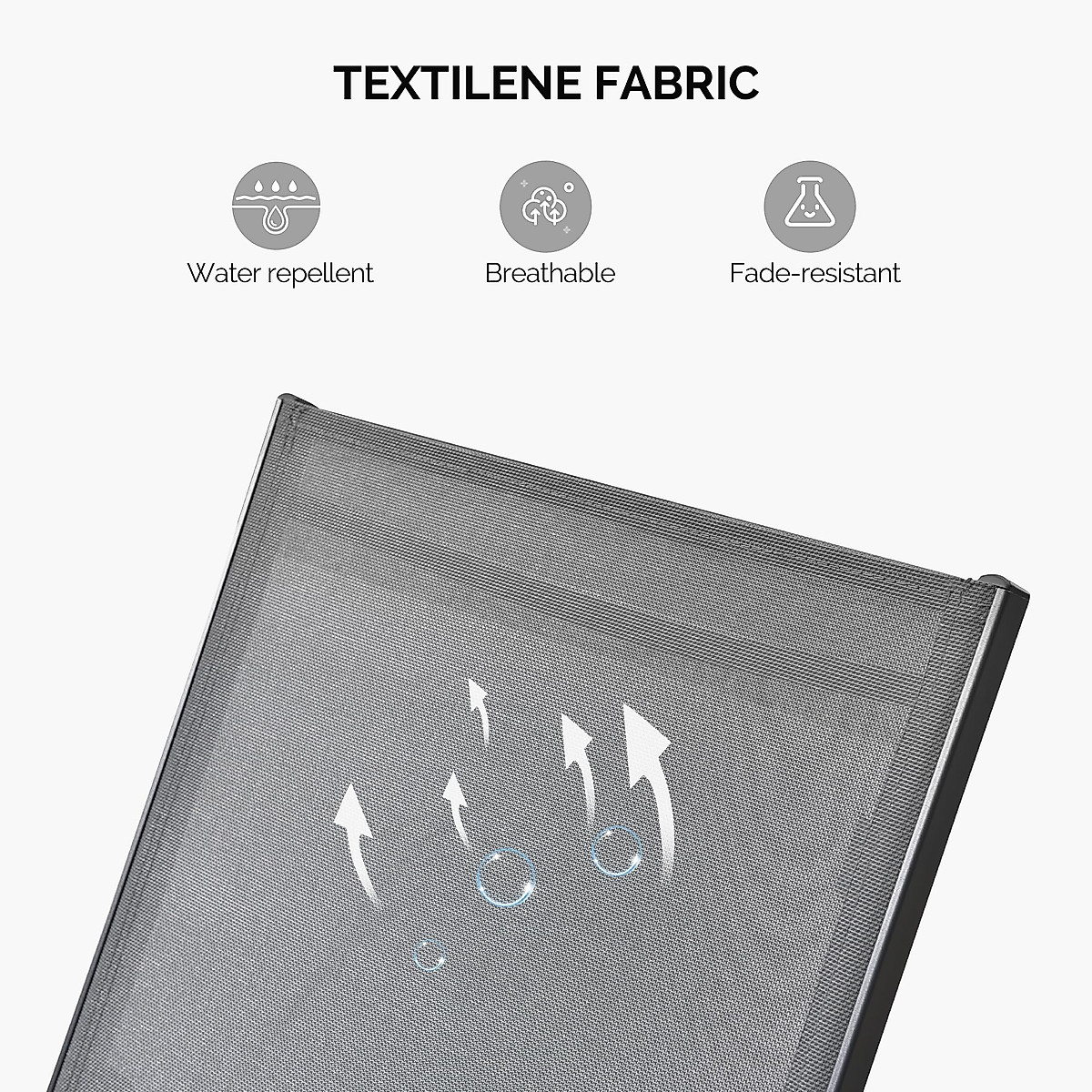 PURPLE LEAF Outdoor Chaise Lounge with Wheels for Outside 2 Pieces Aluminum Patio Lounge Chair with 5 Adjustable Position for Outdoor, Beach, Yard, Pool, Side Table Included, Grey