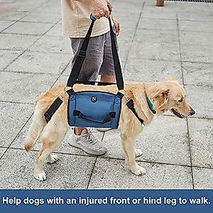 Dog Carry Sling, Emergency Backpack Pet Legs Support & Rehabilitation Dog Lift Harness for Nail Trimming, Dog Carrier for Senior Dogs Joint Injuries, Arthritis, Up and Down Stairs (XL, Blue)