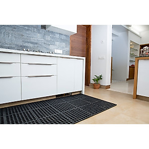 IRONGATE - Anti-Fatigue Drainage Mats - 4 Pack - Rubber - Rugged Sturdy Heavy Duty Commercial Grade - Non Slip Outdoor Indoor Skid Resistant -Restaurant Floor Tile Drain Pool Balcony Yard- 3' x 3'