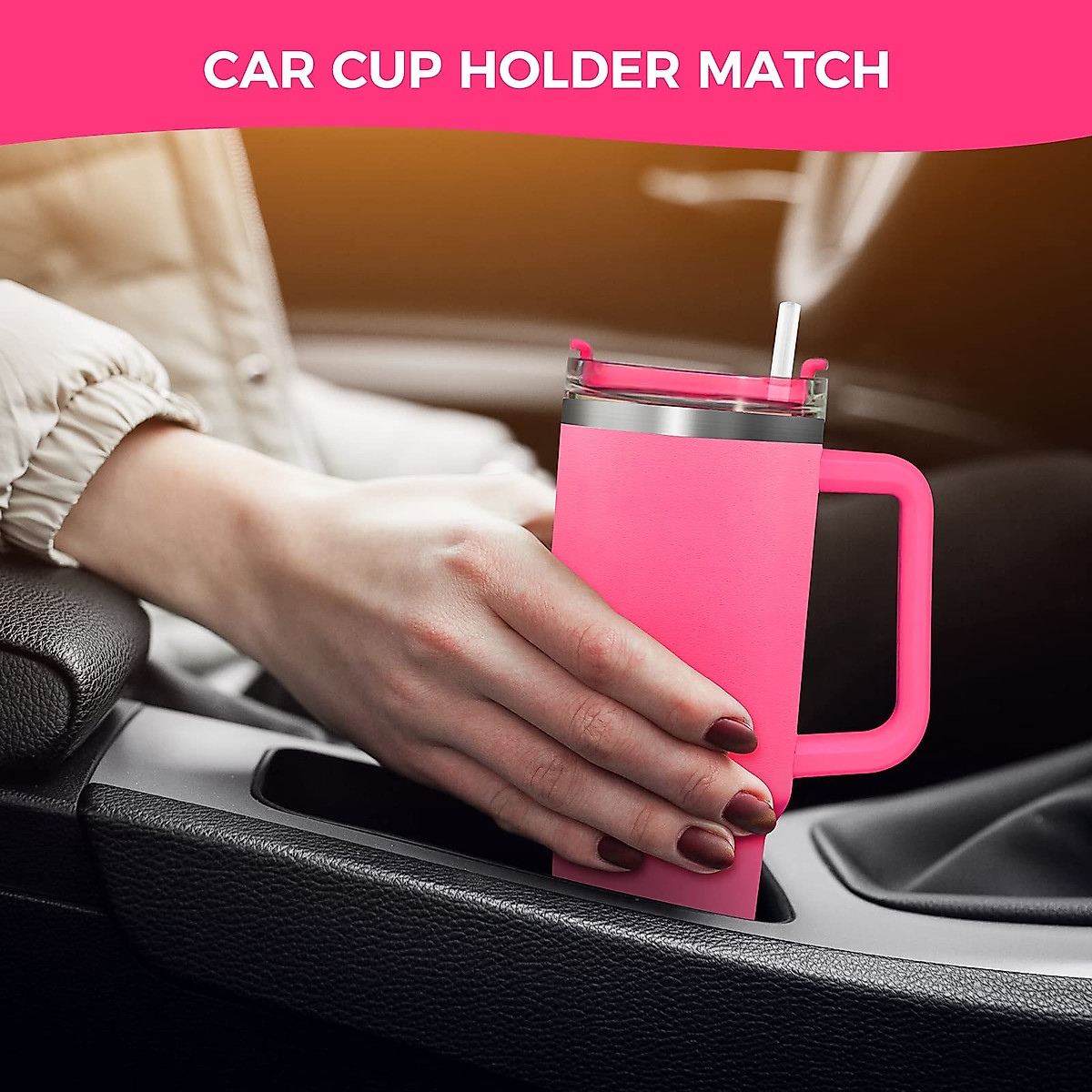 40oz Stainless Steel Tumbler with Handle Lid and Straw Insulated Coffee Mug Water Bottle Tumbler Keeps Hot and Cold Travel Cup (Yellow)