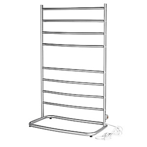 Warmrails Hyde Park Towel Warmer - Free-Standing Towel Warmer Rack for Drying Towels and Garments - 39-Inch Nickel Finish Frame with 8 Bars - Model WHS