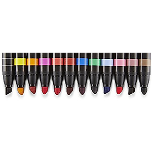 Prismacolor 97 Premier Double-Ended Art Markers, Fine and Chisel Tip, 24-Count with Carrying Case