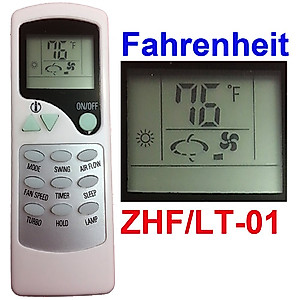 Replacement for Quietside Amcoraire Duo Air Conditioner Remote Control Model(Part) Number ZHF/LT-01