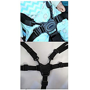 Replacement Parts/Accessories Compatible with Baby Joy Strollers Products for Babies, Toddlers, and Children (Stroller Harness Buckle B w Straps) 5Dw+Clips