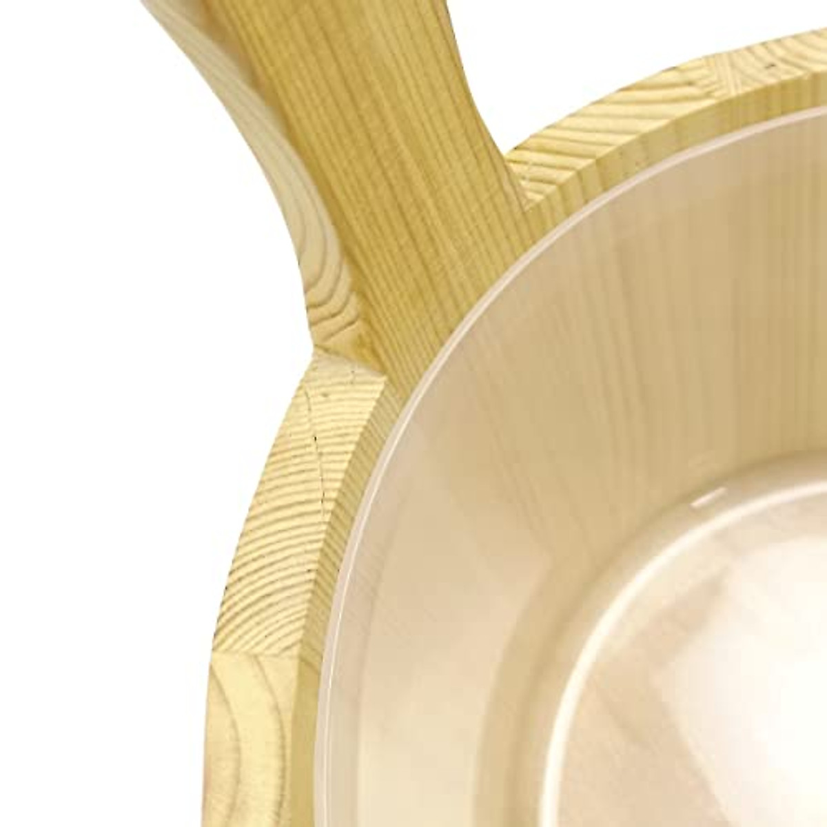 HJJKKH Sauna Bucket Ladle Set-Sauna Accessories with Handmade Wooden Bucket Ladle Plastic Liner Wood Handle for Sauna Steam Room