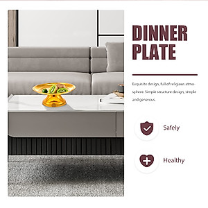 Wakauto 2pcs Buddhist Plate Offering Bowls Plate Golden Fruit Tray Food Dessert Snack Basket Blessing Tray for Altar Use Rituals Incense Smudging Decoration Ornament Golden Serving Bowls