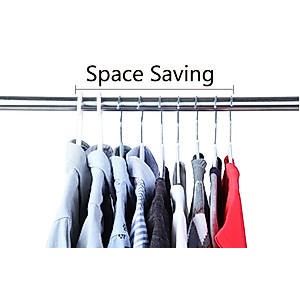 Finnhomy 50 Pack Plastic Hangers, Clothes Hangers with Non-Slip Pads, Space Saving Easy Slide Organizer, Clothes Hanger for Bedroom Closet Wardrobe, Great for Shirts, Pants, Scarves