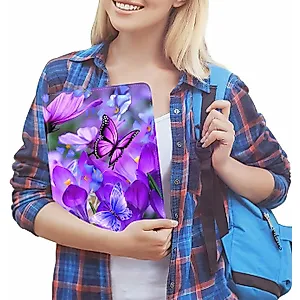 DEHJYYIJUY Case for Samsung Galaxy Tab S8 2022 & S7 2020 11 inch (SM-X700/X706/T870/T875/T878) - Slim PU Leather Folio Smart Cover with Auto Wake/Sleep, Purple Flowers and Butterfly