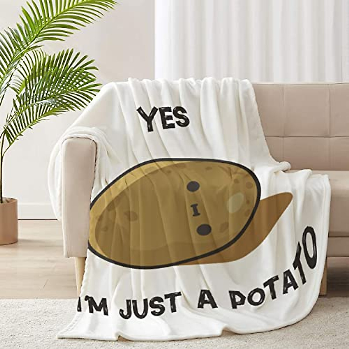 Smier Direct Cute Potato Soft Comfy Flannel Blanket Fluffy Queen Plush Throw Twin Cozy Outdoor Picnic Living Room Travel Couch 50x40in for Children