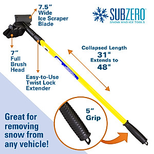 SubZero 2610XB 48" Extender Snowbroom with Integrated Squeegee Head (Colors may vary)