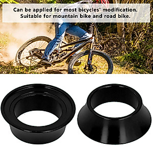 Dilwe 2Pcs 15mm Taper Washer CNC Aluminum Alloy Front Fork Tapered Spindle Spacer Round(Black) and Spare Parts