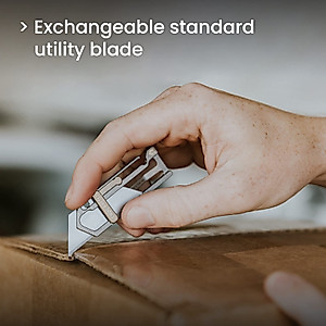 Aerocrafted Sideslip Utility Knife, EDC Everyday Carry, Razor Blade, Made in the USA (Titanium/Bronze, Right-handed)