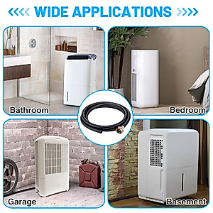 Leakproof Dehumidifier Drain Hose 3/4" FHT - 5 FT Thickened Dehumidifier Hose with Rustproof Durable Connector, No Kink and Easily Coilable, Fits for Most of Dehumidifiers